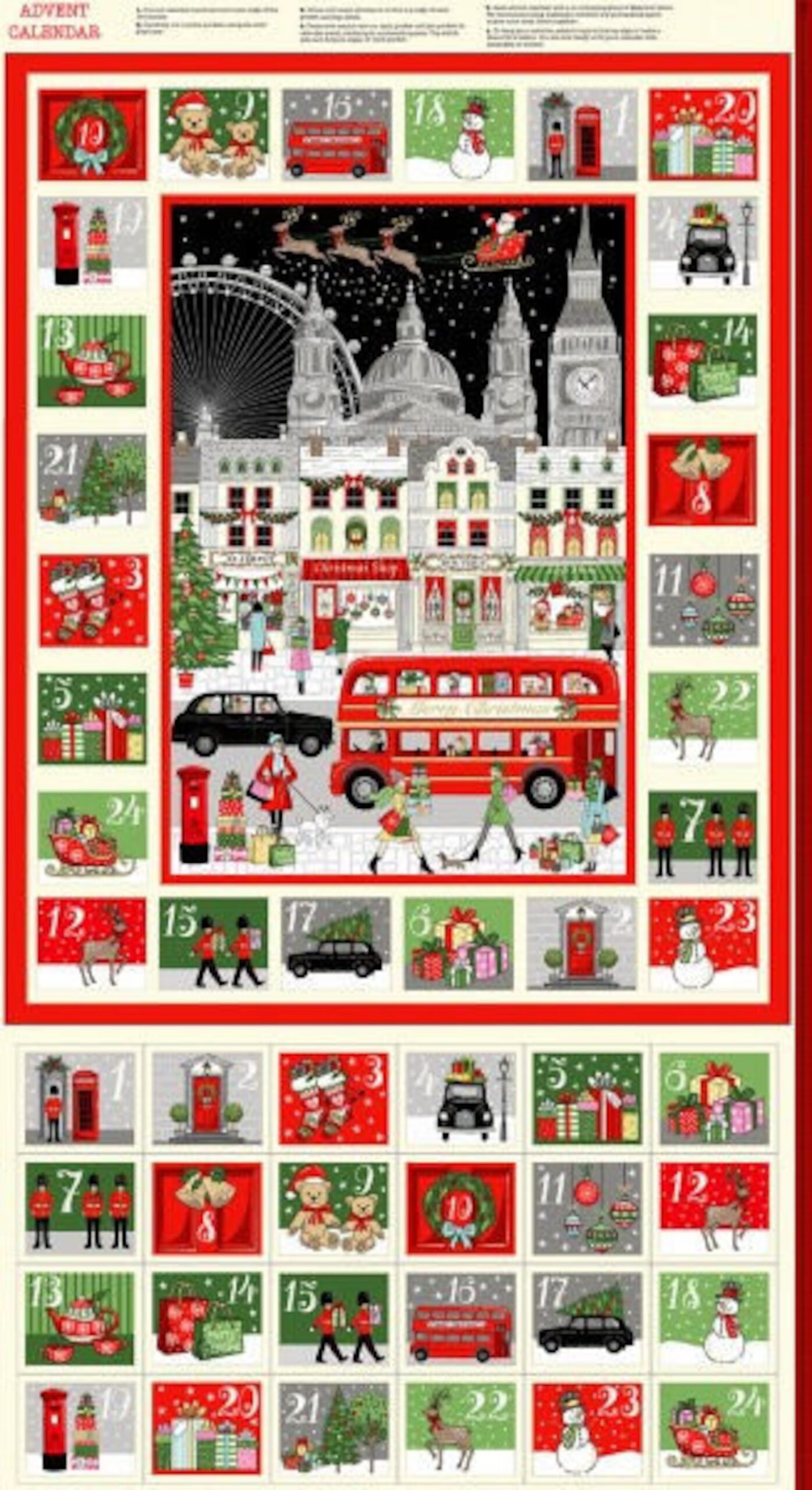 Pannello Calendario Avvento LONDON – Idee Ago & Filo